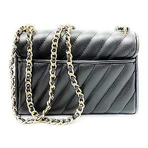 Michael Kors Small Rose Quilted Leather Shoulder Flap Bag Black