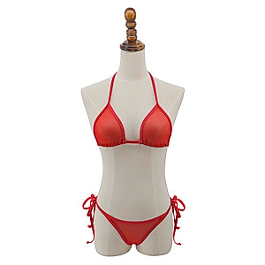 SHEERYLO Sheer Bikini See Through Bikinis Micro Mini Biquini Sexy Bathing Suits for Women Brazilian G String Thong Bottom