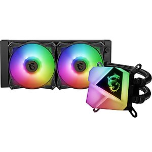 MSI MAG CoreLiquid C240 - AIO ARGB CPU Liquid Cooler - 240mm Radiator - LGA 1700 Ready - Dual 120mm ARGB PWM Fans for Desktop