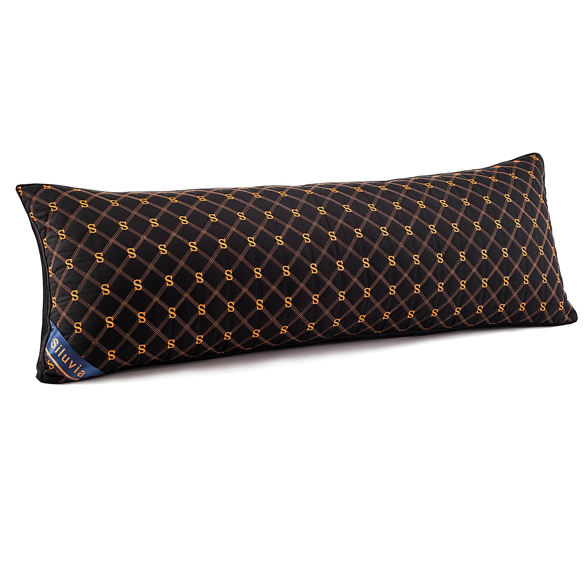 Siluvia Body Pillow for Adults-Premium Adjustable Loft Quilted Body Pillows - Hypoallergenic Fluffy Pillow - Quality Plush Pillow - Down Alternative Pillow (Gray-LightGray, 21”x54“)