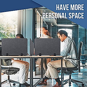 Yaomiao 3 Pcs Acoustic Desk Divider Soundproof Desk Privacy Panel Freestanding Desk Partitions Sound Absorbing for Students Office Reduce Noise Visual Distractions (47.3 x 16", 24 x 16", Dark Gray)