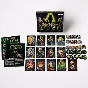 Bezier Games One Night Ultimate Alien, Fun Party Game for Large Groups, Fast-Paced Gameplay, Engaging Social Deduction, Hidden Roles & Bluffing, Great Game for Kids & Families