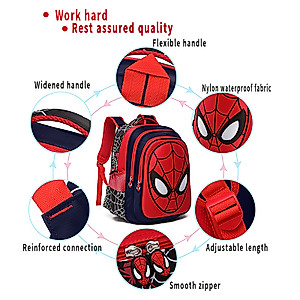Toddler School Backpack 3D Comic Schoolbag Waterproof Lightweight Backpack for Elementary Student Schoolbag Kids (Navy L)