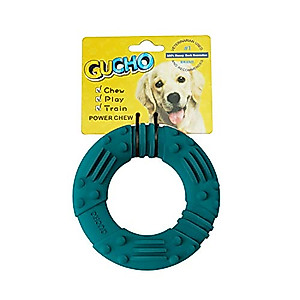 GUCHO Updated Ultra Durable Dog Chew Toys for Aggressive Chewers Nearly Indestructible Natural Rubber Dog Toys - Tough Strong Dog Teething Toys for Medium Small Dogs