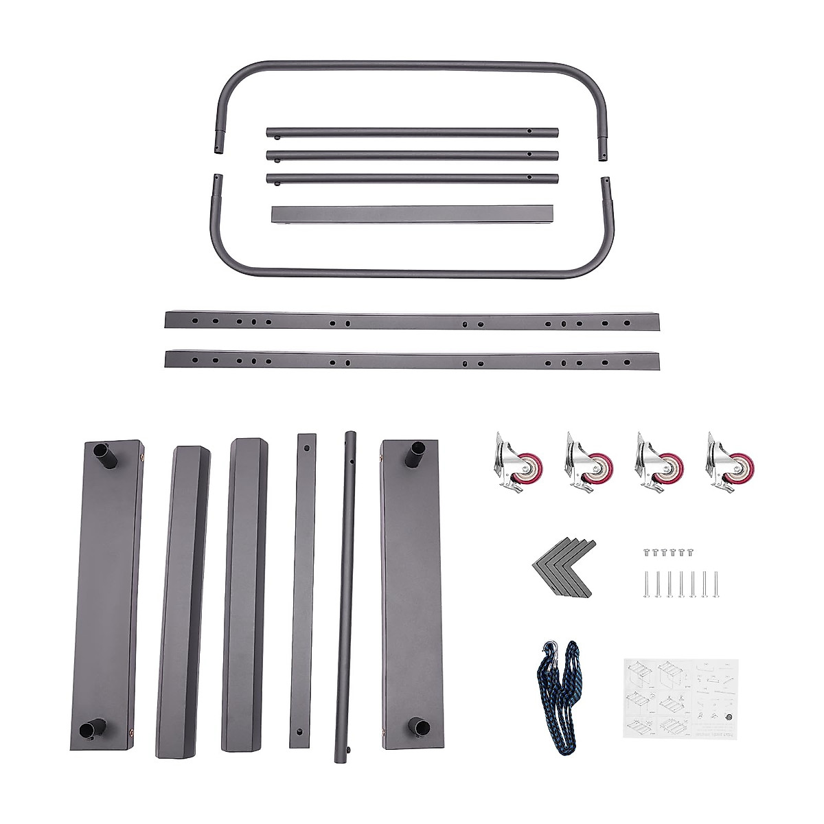 LIYUANJUN Folding Table Cart with Wheels, 29×45×39 Inch Folable Table Trolley for 10 Table Capacity Practical Handle Heavy Duty Panel Dolly for Schools Offices Homes, Black