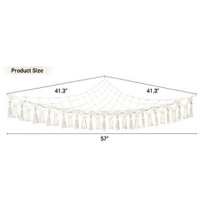 Isuesee Stuffed Animal Net or Hammock Macrame Toy Holder with String Lights Wall Mounted Hanging Corner Toys Storage Organizer Boho Decor for Nursery Kids Room