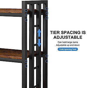 YCHF 6-Tier Kitchen Bakers Rack, Multifunctional Storage Shelf, Mini Fridge & Microwave Oven Stand Table, Coffee Bar, Adjustable Kitchen Shelves Freestadning (Rust Brown02)