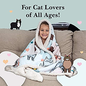 Cat Blanket - 28 Cute Cat Companions on a Sumptuously Soft 50x60 Inch Cat Lover Throw Blanket - The Most Beloved Cat Gifts for Cat Lovers Everywhere