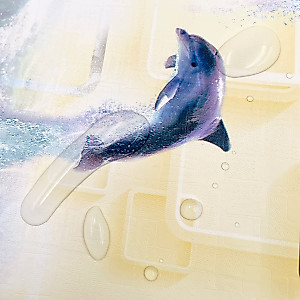 Yifasy Yellow Cabinet Liner Self-Adhesive Shelf Drawer Paper Dolphin Lily Flower Decor Furniture Storage Tower Unit Accent Table 118x17.7 Inch