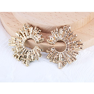 BiBeary Statement Earrings for Women Round Fashion Bohemian Pave Crystal Fashion Prom Party Pageant