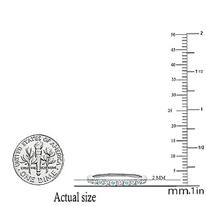 Dazzlingrock Collection 2mm Alternate Round Aquamarine & White Diamond Stackable Wedding Band for Women in 14K White Gold, Size 8