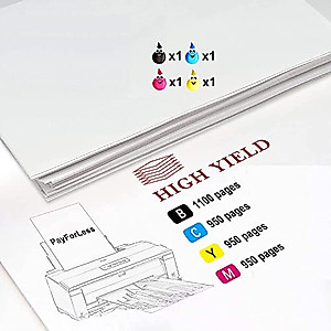 702XL Ink Cartridges for Epson 702XL T702XL to use with Workforce Pro WF-3720 WF-3730 WF-3733 (1 Black, 1 Cyan, 1 Magenta, 1 Yellow)