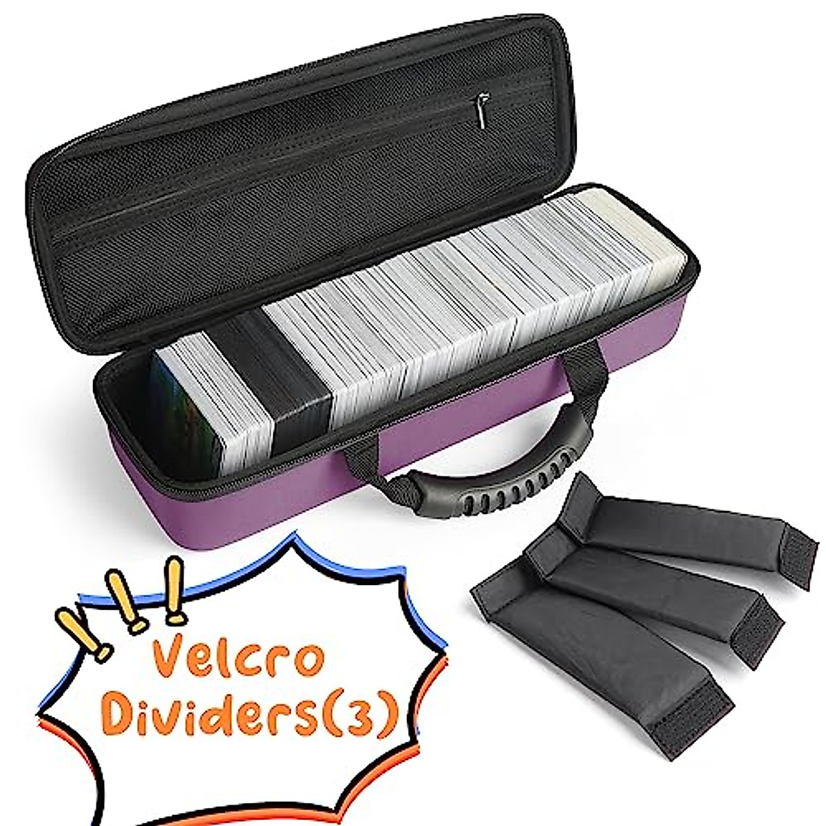 CDBXPRG 1000 Trading Card Box for Several Games, Sports Card Travel Organizer, Purple Case