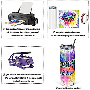 Micellwuu 24 Pack Sublimation Tumblers Bulk 20 oz Skinny Straight，Stainless Steel Sublimation Blanks Cups White, Individually Boxed