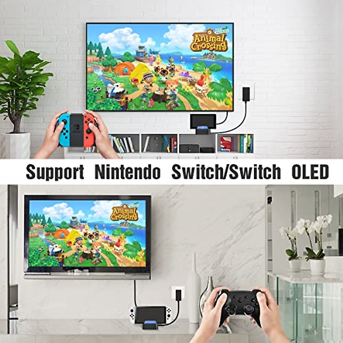 Switch Dock for Nintendo Switch/Switch OLED,Switch Docking Station Replacement for Official Nintendo Switch Dock,Travel Switch TV Dock 4K HDMI USB 3.0 Ports,Nintendo Switch Accessories