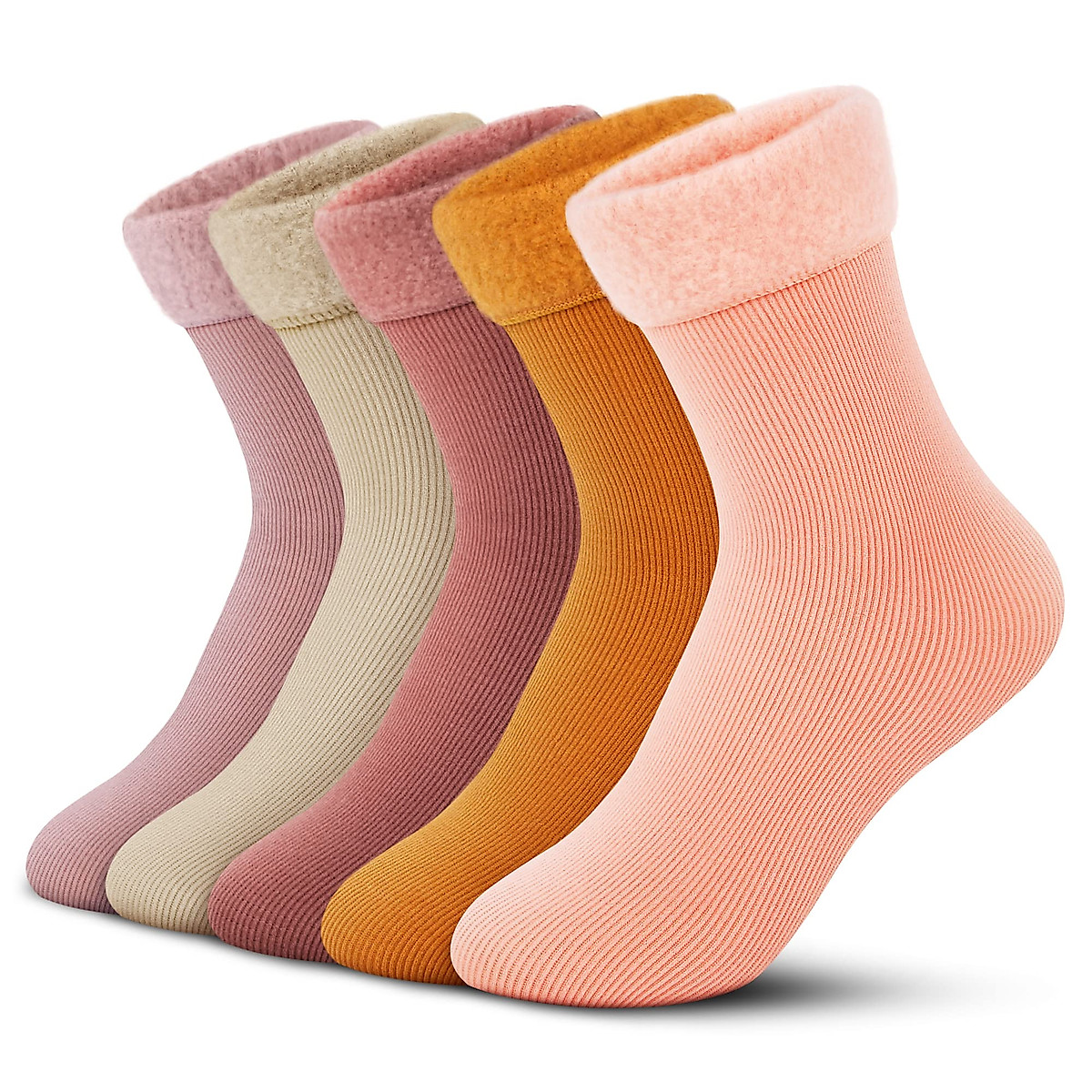 WSGALARY Fuzzy Socks for Women Gifts Thick Crew Fluffy Warm Winter Boot Socks Casual Cozy Heated Slipper Socks