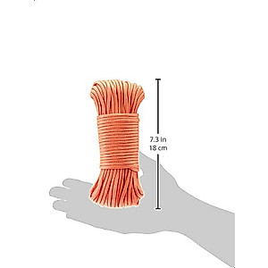 Amazon Basics 550 Type III Paracord, 7-Strand Core, High Strength - 5/32 Inch x 100 Foot (4mm x 30m), Orange