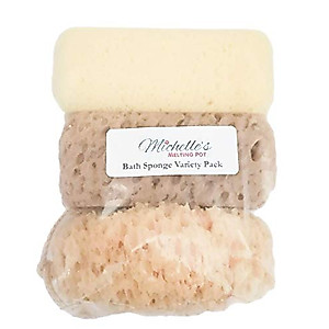 Michelle's Melting Pot Foam Bath Sponge Shower Sponge 3 Count (Variety Pack)