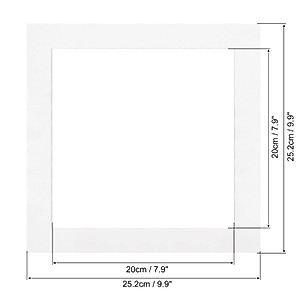 uxcell 9.9" x 9.9" Picture Mat, Core Bevel Cut Frame Mattes for 8" x 8" Photos Pictures Artwork Painting Display, White 10 Pcs