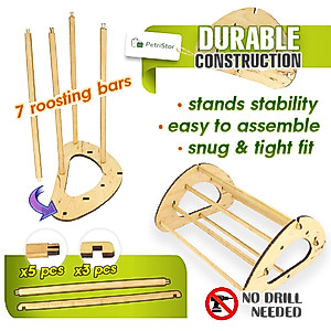 Wooden Chicken Perch for Baby Chick - Chick Roosting Bar with 7 Crossbars - Chick Roost for Brooder - Chicken Roosting Bars - Baby Chick Perch - Baby Chicken Toy