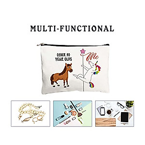 NC Fun 30th Birthday Gift for Women,Unicorn Makeup Cosmetic Bag,Toiletry Jewelry Travel Accessories Organizer Zipper Pouch,Birthday Gift for Wife Sister Friend Auntie Colleague