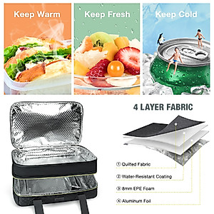 Vuudh Insulated Casserole Carrier for Hot or Cold Food- Thermal Lasagna Lugger Tote for Potluck, Parties, Picnic, Beach and Cookouts, Fits 11 x 15 or 9 x 13 Baking Dishes (Grey)