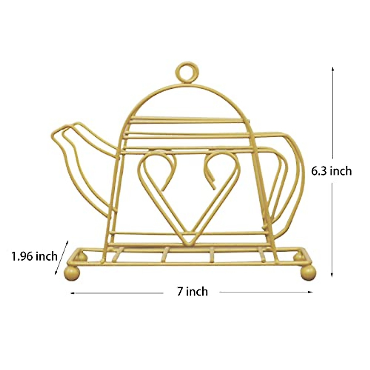 Gold Napkin Holder For Kitchen Dining Table, Standing Upright Metal Paper Napkin Holders, Creative Teapot Design Tissue Dispenser Home Farmhouse Tabletop Decoration