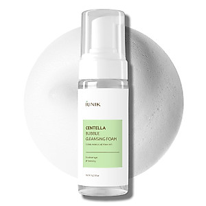 IUNIK Centella Bubble Foaming Vegan Facial Cleanser - 69% Centella Asiatica Extract, Soothing, Moisturizing, Exfoliating, Removes Pore Blackheads, Whiteheads, 5.07 Fl Oz