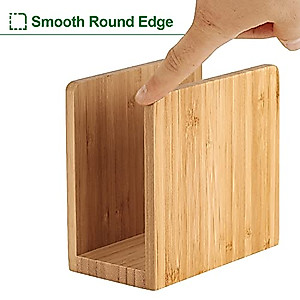 MaxGear Napkin Holder Bamboo Napkin Holders for Tables, Tabletop Freestanding Tissue Dispenser,Wooden Napkin Holder Dispenser Stand,Napkin Holder Organizer for Kitchen Restaurant Home Decor 1Pack