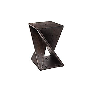 Nordic Style Dark Teak Spa Bath Decor Indoor/Outdoor Twisted Stool