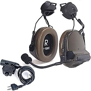 【Z-TAC Official Store】ZTactical zComta III TacticalHeadset (Z051-FG) + Rotatable Adapter for Fast (Z147)+ U94 zPTT Kenwoo Push-To-Talk（Z113KEN）NoiseCanceling Sound Collection G:1 Non-Mil OD
