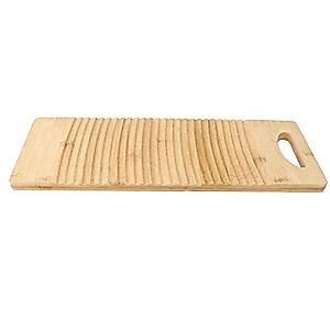 Junluck Laundry Washing Board, Clothes Cleaning Tools Modern and Simple Thicken Wooden 19.7in Washing Board, for Family Use Gift