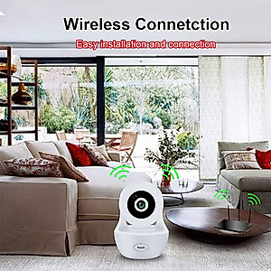 WiFi Security Home Camera，Baby Monitor Wireless IP Camera with Night Vision Two Way Audio Cloud Storage， Supports 5G WiFi，up to 128GB（White） Indoor Camera