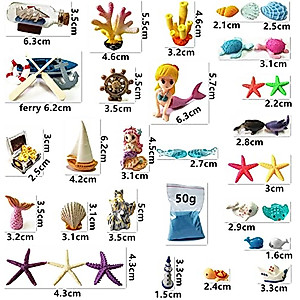 HYG Fairy Garden Accessories, Miniature Kit, Undersea Paradise, Mini Ocean Assesseries, Seabed Scenery Accessories Outdoor Figurines Set (a) a 8*8*9 2110111905