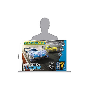 Scalextric Ginetta Racers 1:32 Analog Slot Car Race Track Set C1412T Yellow, Silver & Blue