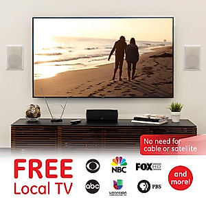 GE Traditional Rabbit Ear HD Digital TV Antenna, Long Range Smart TV Antenna, Extendable 15in Rabbit Ear Dipoles and Ciruclar Loop, Supports 4K 1080P HD Smart TV VHF UHF, Compact Design, 33676