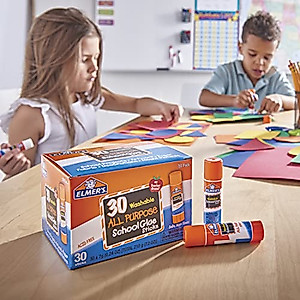 Elmer's All Purpose School Glue Sticks, Washable, 7 Gram, 30 Count