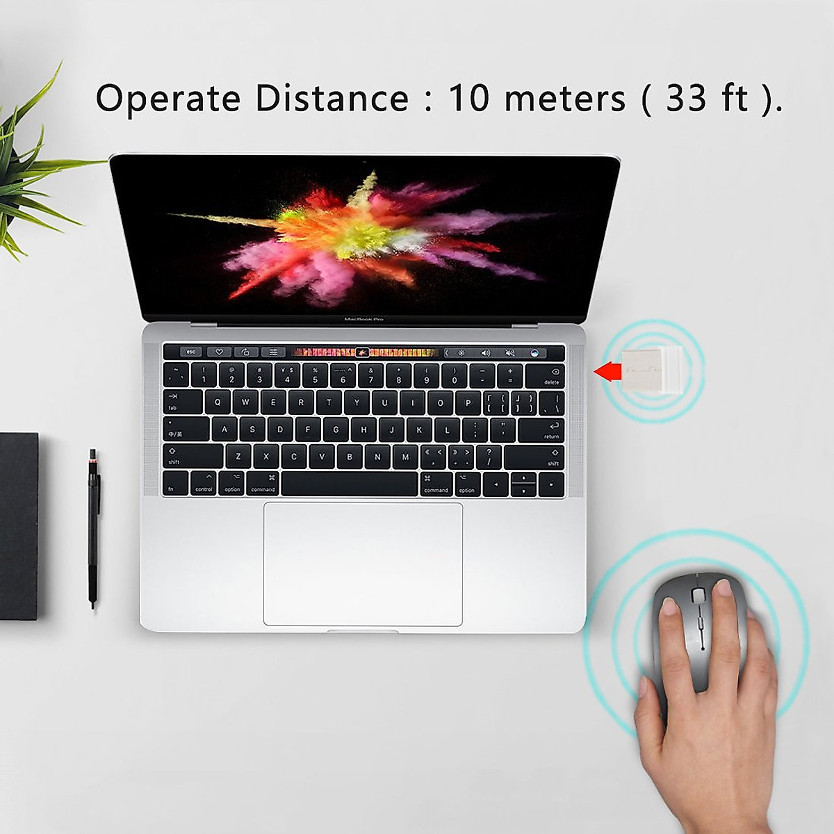 Tsmine Wireless USB Charger Computer Mouse for MacBook Air Mac Pro Laptop Ipad Pad PC The Laser Optical Rechargeable Mini Slim Silent Mice is Replacement Wired Widely Used Desktop iMac (Gray)