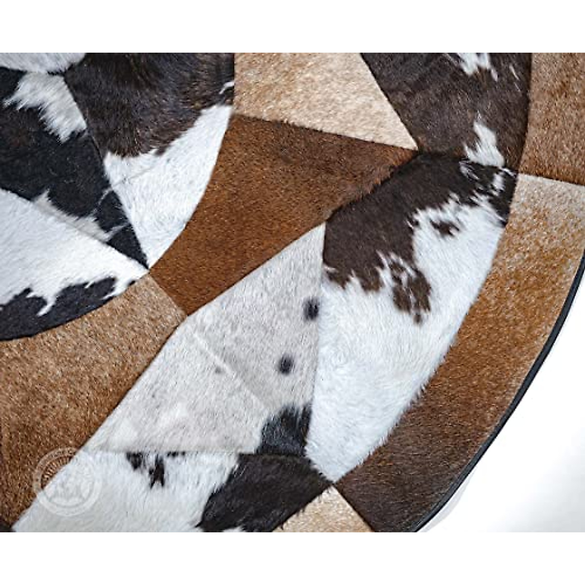 Genuine Round Cowhide Rug Rodeo Star Patchwork 60" Area Rug