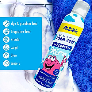 Mr. Bubble Extra Gentle Foam Soap - Fragrance Free Kids Hand and Body Wash 8OZ, Pack of 6