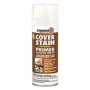 Rust-Oleum 3608 White Zinsser Cover-Stain Water Based Primer, 13 oz. Aerosol Spray Can (Pack of 6)