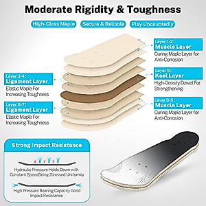 Gonex Standard Skateboard for Kids Teens Beginners, 31 x 8 Inch Double Kick Concave Complete Skate Board for Boys Girls Adults with 9 Layer Maple Deck, Diamond