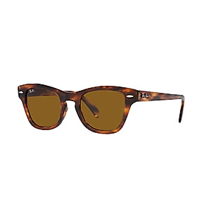 Ray-Ban RB0707S Square Sunglasses, Striped Havana/Brown, 53 mm
