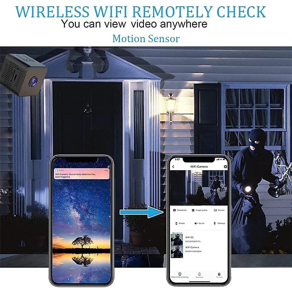 Spy Hidden Camera Wireless Mini WiFi Camera Home Small Security Camera Nanny Cam with Night Vision Motion Sensor for Indoor Outdoor with App for Cellphone Dog Camera with Battery Surveillance Cameras