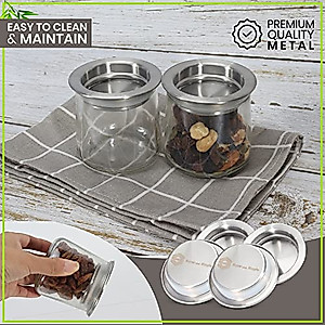 4 Oui Yogurt Jar Lids | Stainless Steel Metal Yoplait Oui Lids Only | Food Safe, Durable, Airtight, Reusable | Water and Liquids Contact Safe | For Regular or Petite Dessert Oui Jars| 4-Piece Set