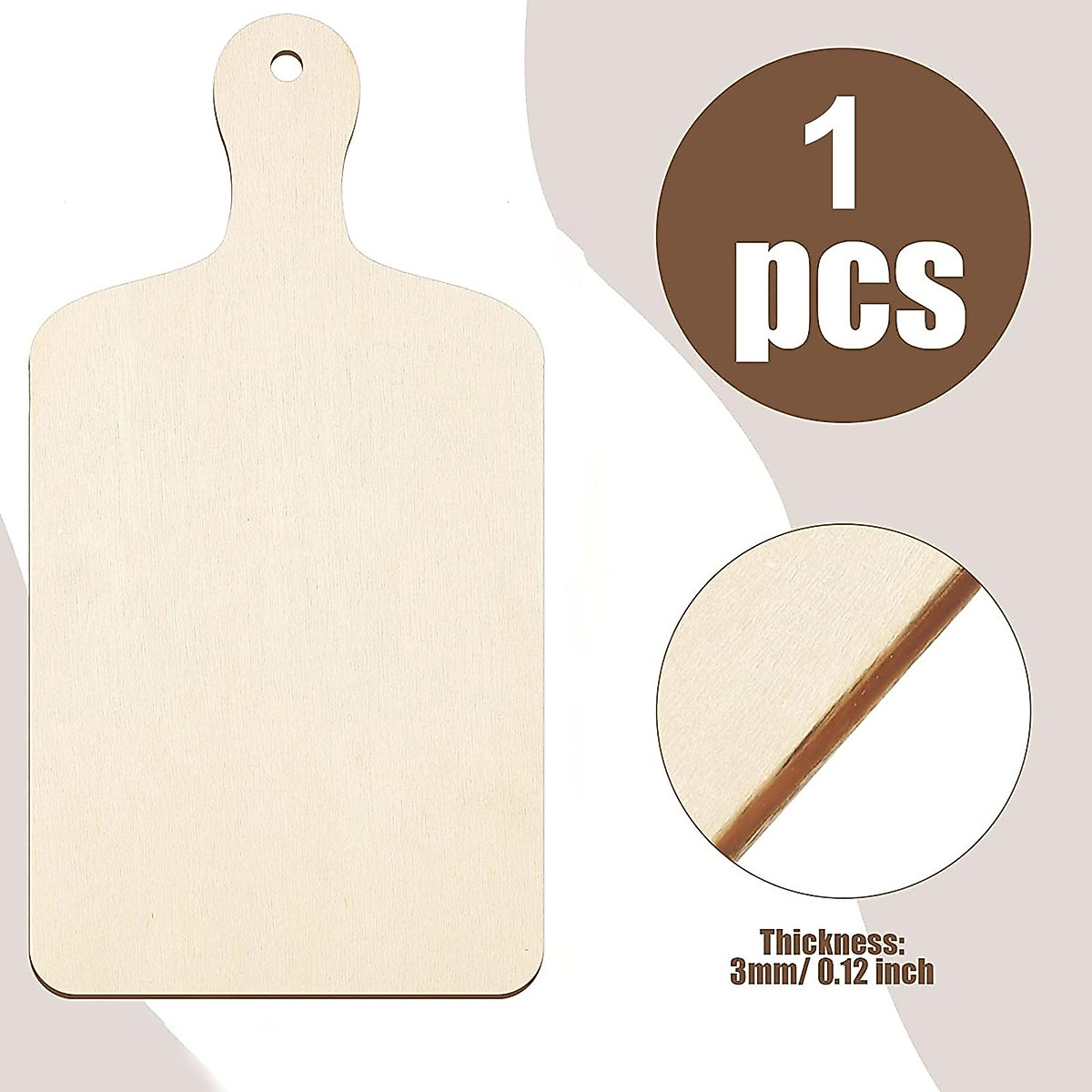 Wood Cutting Board Chopping Board, All-Purpose Wooden Meat Fruit Paddle Shaped Cutting Board Kitchen Supplies Wooden M