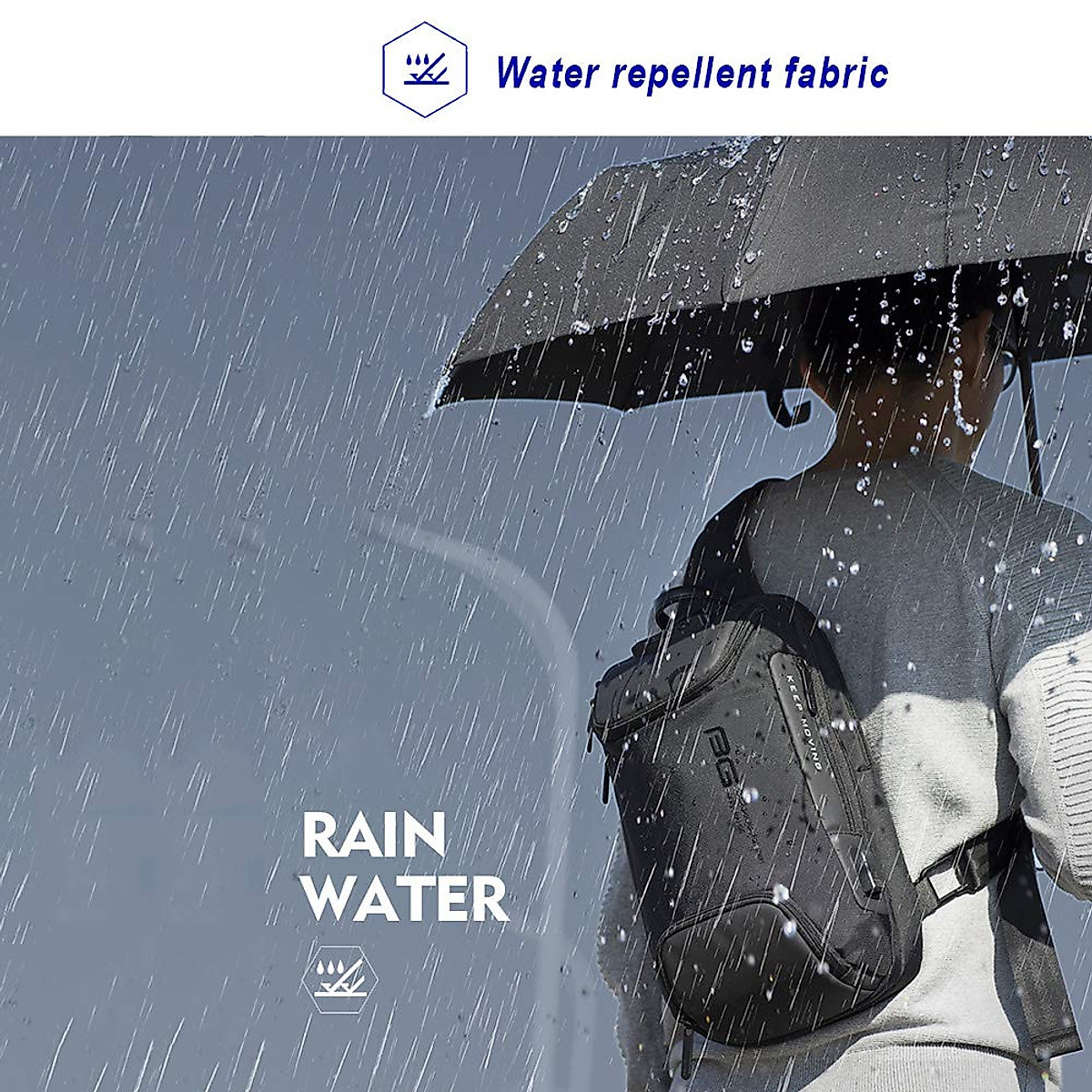 OZUKO Sling Backpack Sling Bag Crossbody Backpack Shoulder Casual Daypack Rucksack for Men (Gray)