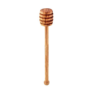 HIC Honey and Syrup Dipper Stick Server, Fine Italian Olive Wood, 6.5-Inches