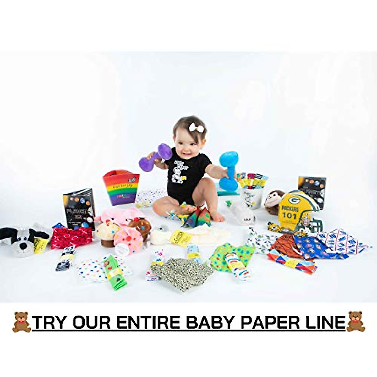 Baby Paper Baby Toys Plush Free Weight Toy | Sensory Toys for Baby Boy & Baby Girl | Toddler Toys Promote Sensory Play | Blue Stuffed Toy Safe for Kids & Infants | Washable, Portable, & Lovable