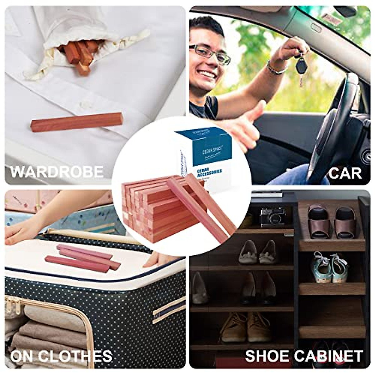 Cedar Blocks for Clothes Storage 85 Cedar Sticks, 100% Aromatic Red Ceder Blocks, Cedar Planks, Cedar Accessories for Closets Storage